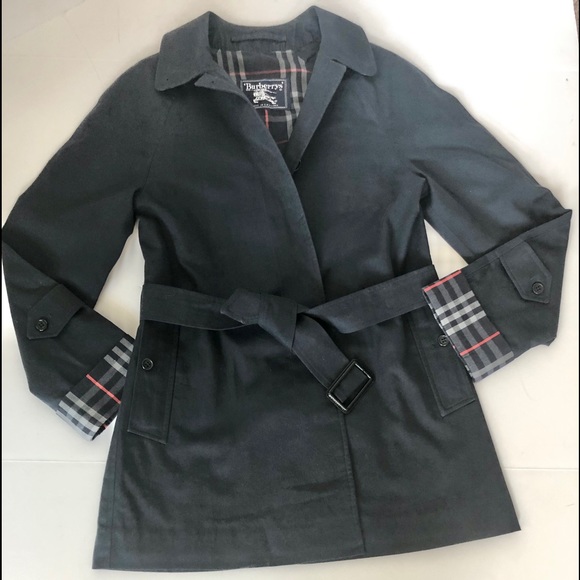Burberry | Jackets & Coats | Burberry Navy Button And Belted Trench ...